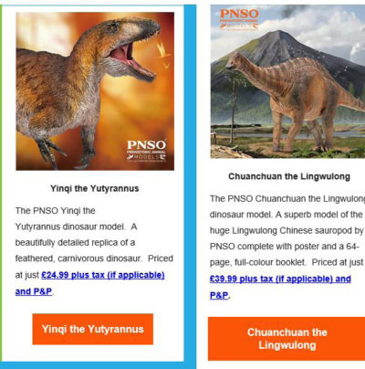 PNSO Models in Newsletter from Everything Dinosaur